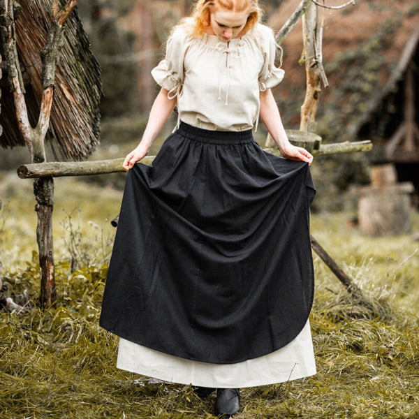 Black/Natural Medieval Skirt - Cotton & Linen | Underskirt Dress – Sons ...