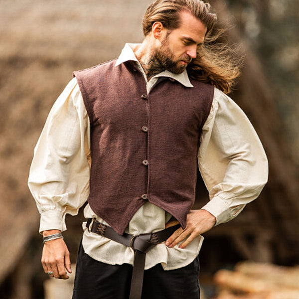 Brown Hand Woven Vest - Cotton | Medieval / Renaissance Vests – Sons of ...
