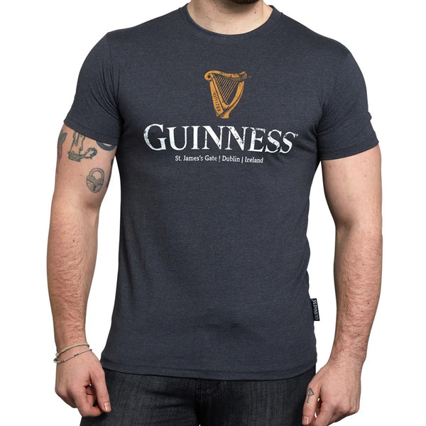 Guinness® Navy Distressed Harp T-Shirt | Blue Guinness Shirts – Sons of ...