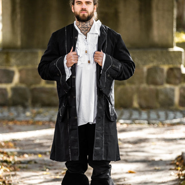 Black Pirate Jacket / Coat / Tunic | Buccaneer Captain, Swashbuckler ...