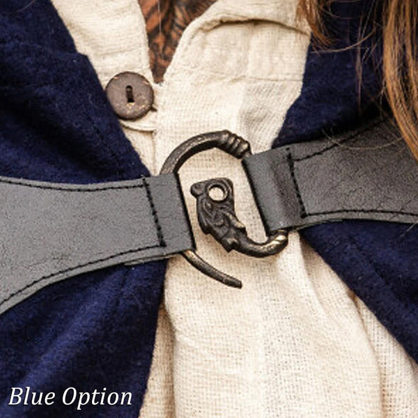 Black Cloak w/ Wolf Clasp - Heavy Wool Hooded Cape with Buckle – Sons ...