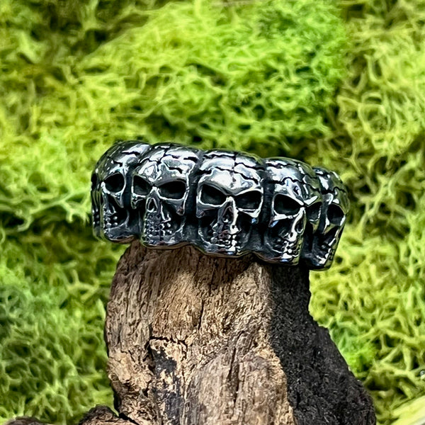Skulls Ring - Stainless Steel | Multiple / Numerous Skulls Men's Ring ...