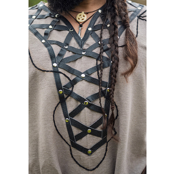 Tan Leather Enhanced Medieval Tunic - Cotton and Leather – Sons of Vikings