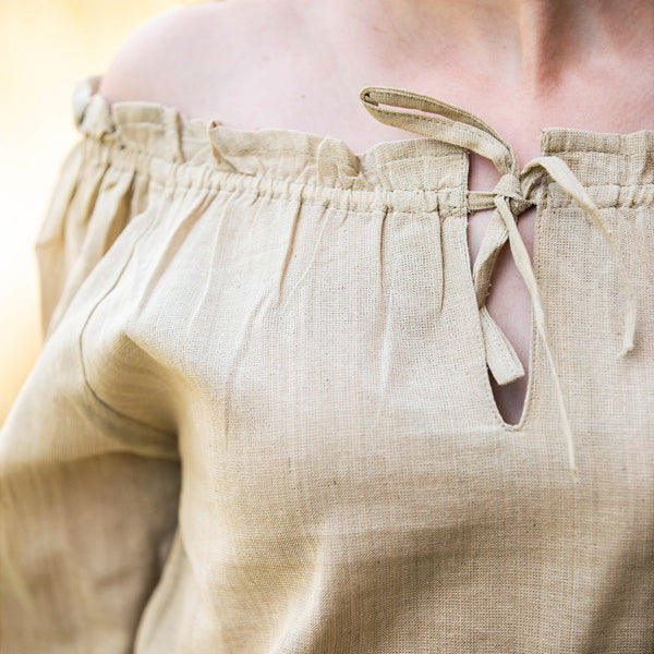 Hemp 3/4 Sleeve Medieval Blouse - Cotton | Women's Renaissance Top ...