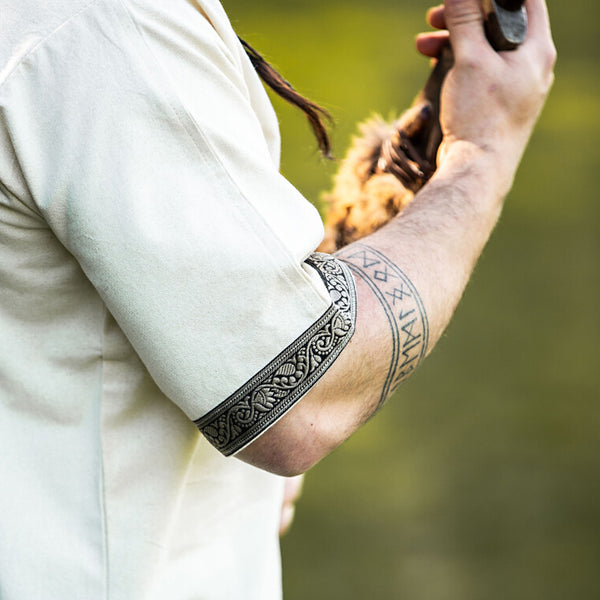 Natural Viking Tunic w/ Elegant Trim at the Neckline and Sleeves – Sons ...