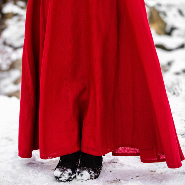 Red Viking Dress - Linen | Historically Accurate Women's Viking Dresses ...