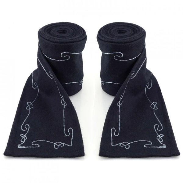 Black Embroidered Leg Wraps - Wool | Viking / Medieval Leg Bindings ...