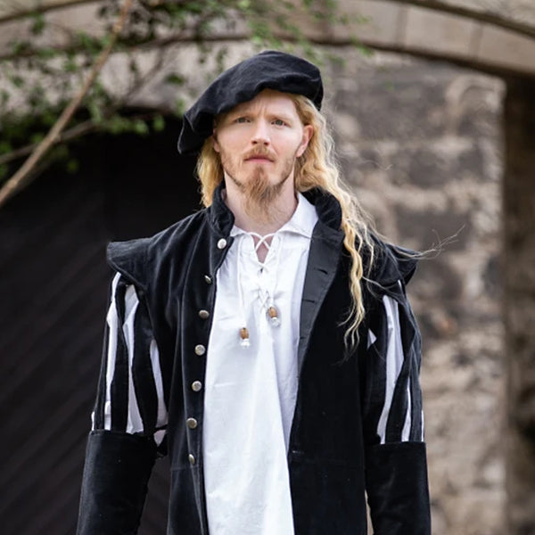 Black Velvet Medieval Beret - Cotton | Renaissance Hat – Sons of Vikings