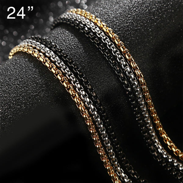 Stainless Steel Rolo Chain | 3mm | Silver, Black or Gold – Sons of Vikings