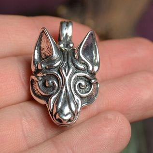 Fenrir Wolf Pendant | Viking Wolf Sterling Silver | Necklace Jewelry ...