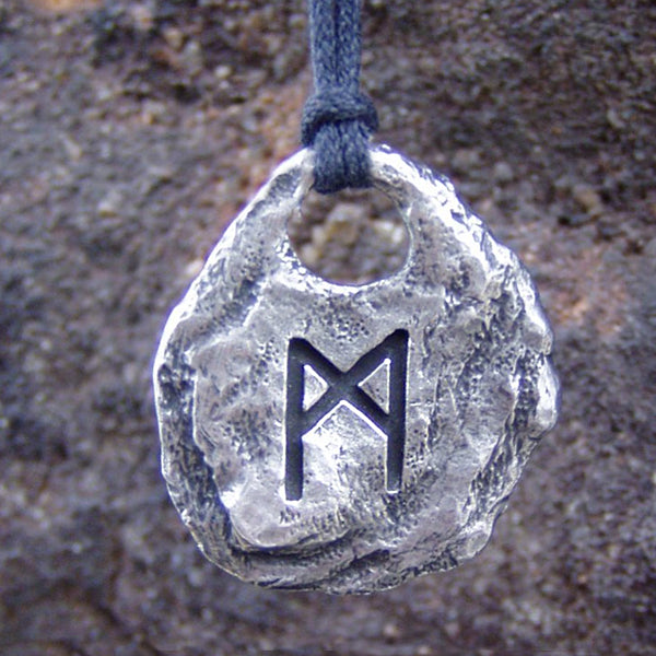Hand Forged Pewter Rune Pendant | Nordic Runes Elder Futhark Necklaces ...