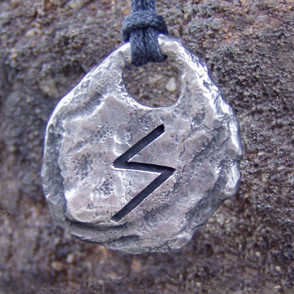 Hand Forged Pewter Rune Pendant | Nordic Runes Elder Futhark Necklaces ...