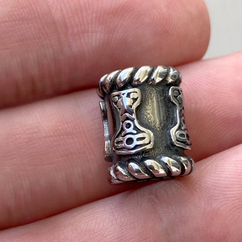 Mjolnir Beard Bead - Stainless Steel Thor's Hammer Beard / Hair Beads ...
