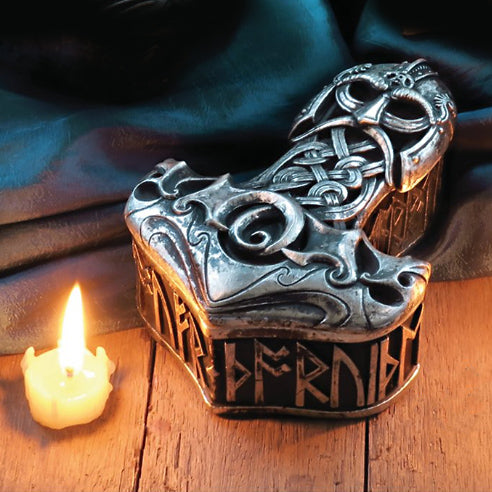 Stunning Mjolnir (Thor's Hammer) Trinket / Jewelry Box | Viking Decor ...