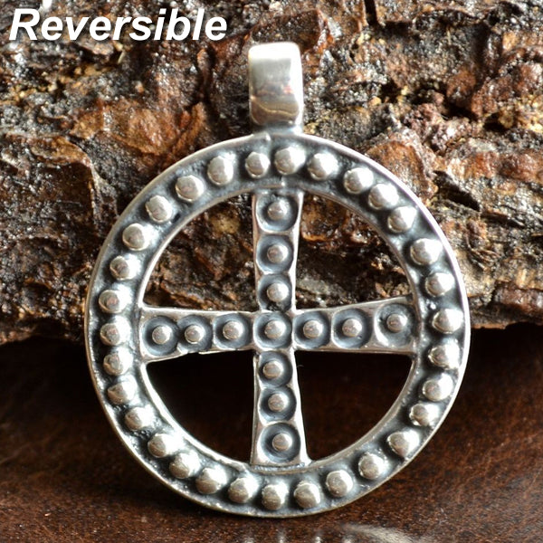 Sun Cross Pendant | Solar Cross Necklace | Bronze or Sterling Silver ...