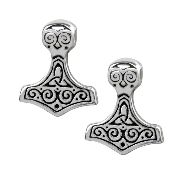 Thor Hammer Ear Studs | English Pewter | Pair of Mjolnir Ear Post ...