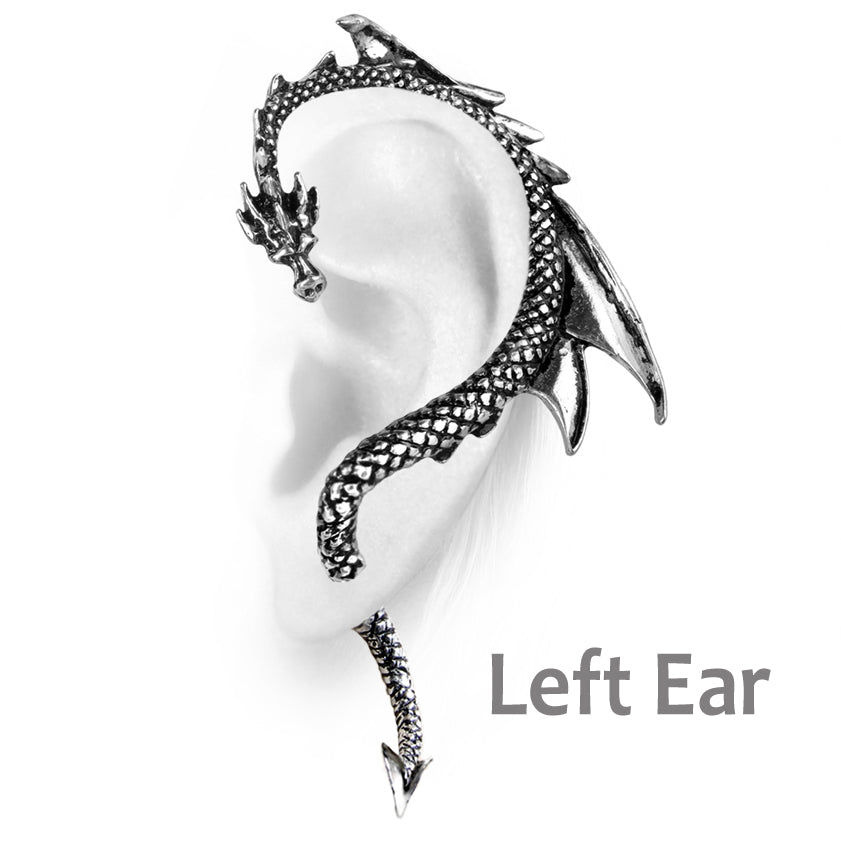 Thru the Ear Dragon Wrap | Wrap Around Dragon w Tail Piercing Post ...